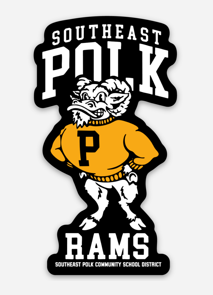 Southeast Polk Vintage Mascot Vinyl Sticker – Room 1021